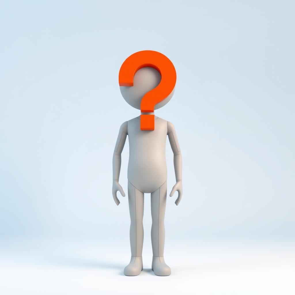 Surreal Humanoid Figure with a Bold Question Mark | Idyllic AI Art