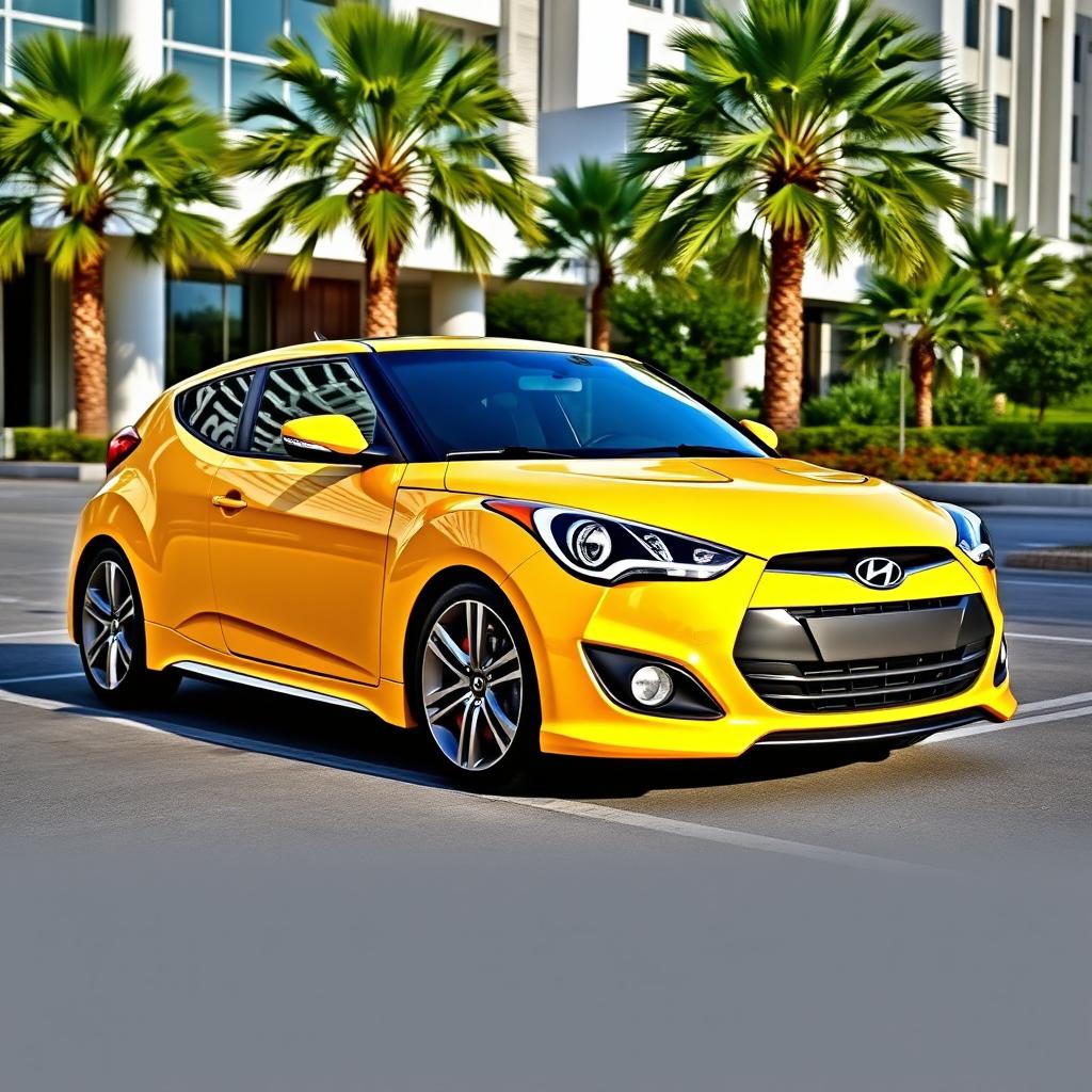 Hyundai Veloster 1.6 MPI: A Vibrant Yellow Showcase in Urban Elegance