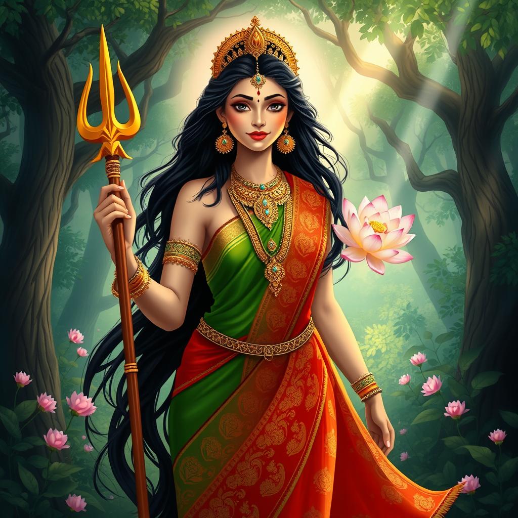 Captivating Illustration of Hidimba Devi: A Serene Representation of ...