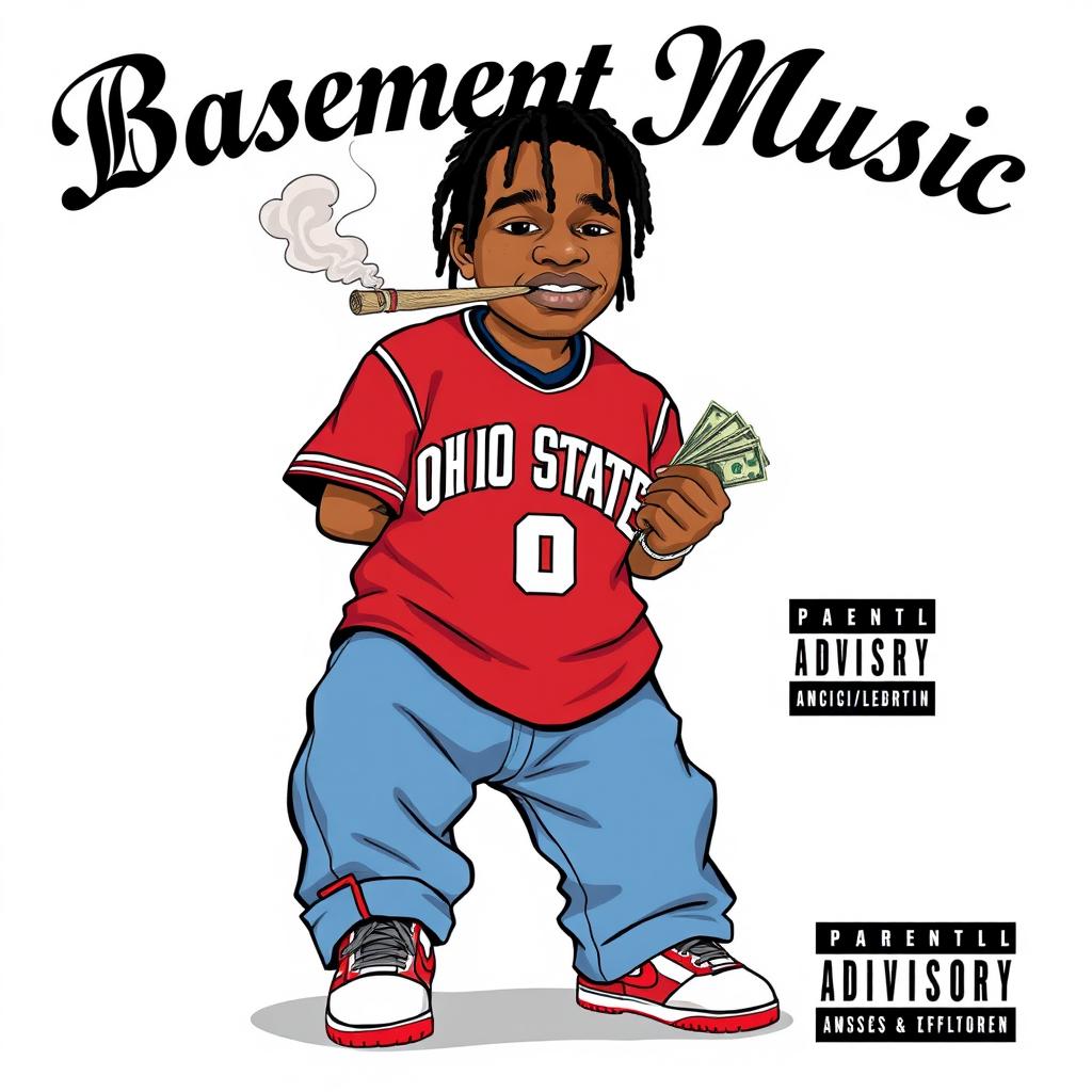 Vintage Cartoon Album Cover - Basement Music