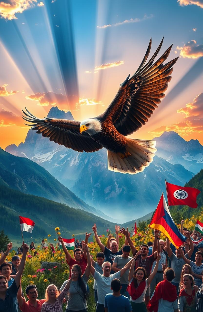 Symbol of Freedom: A Majestic Image of Unity and Triumph