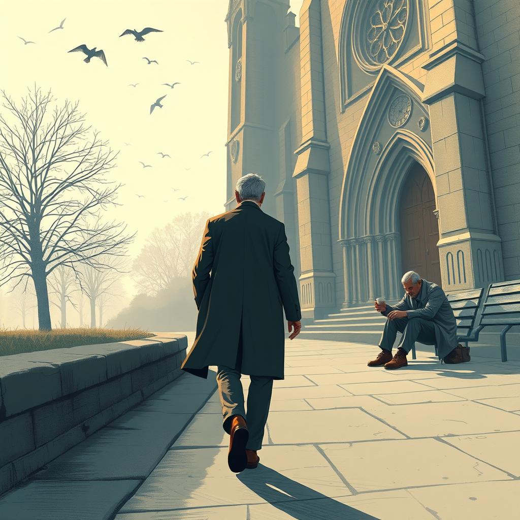 Contrasting Lives: A Somber Scene of Purpose and Despair