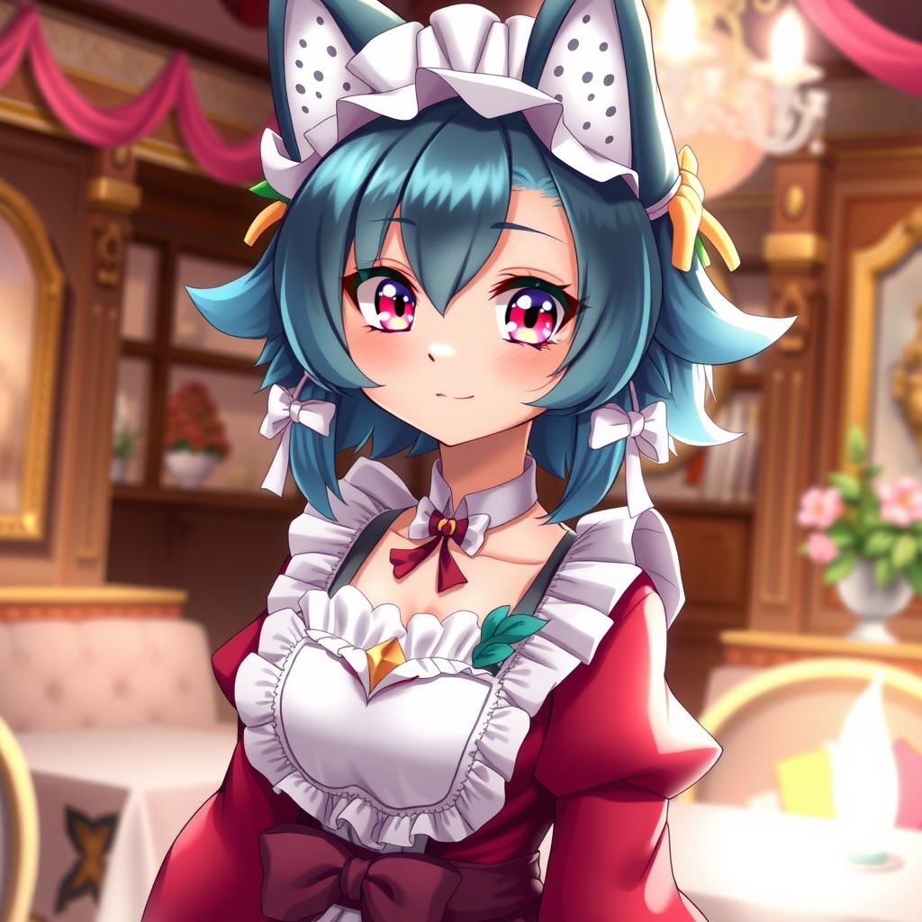 Enchanting Kemono-themed Anime Maid Character - Whimsical & Alluring