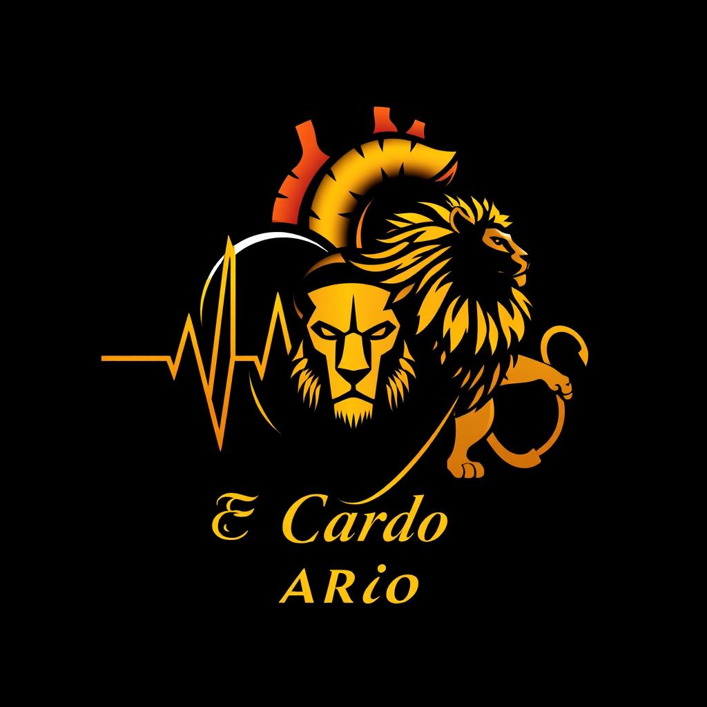 Luxury Fitness Logo Design with Heart and EKG Line | نبض Cardio