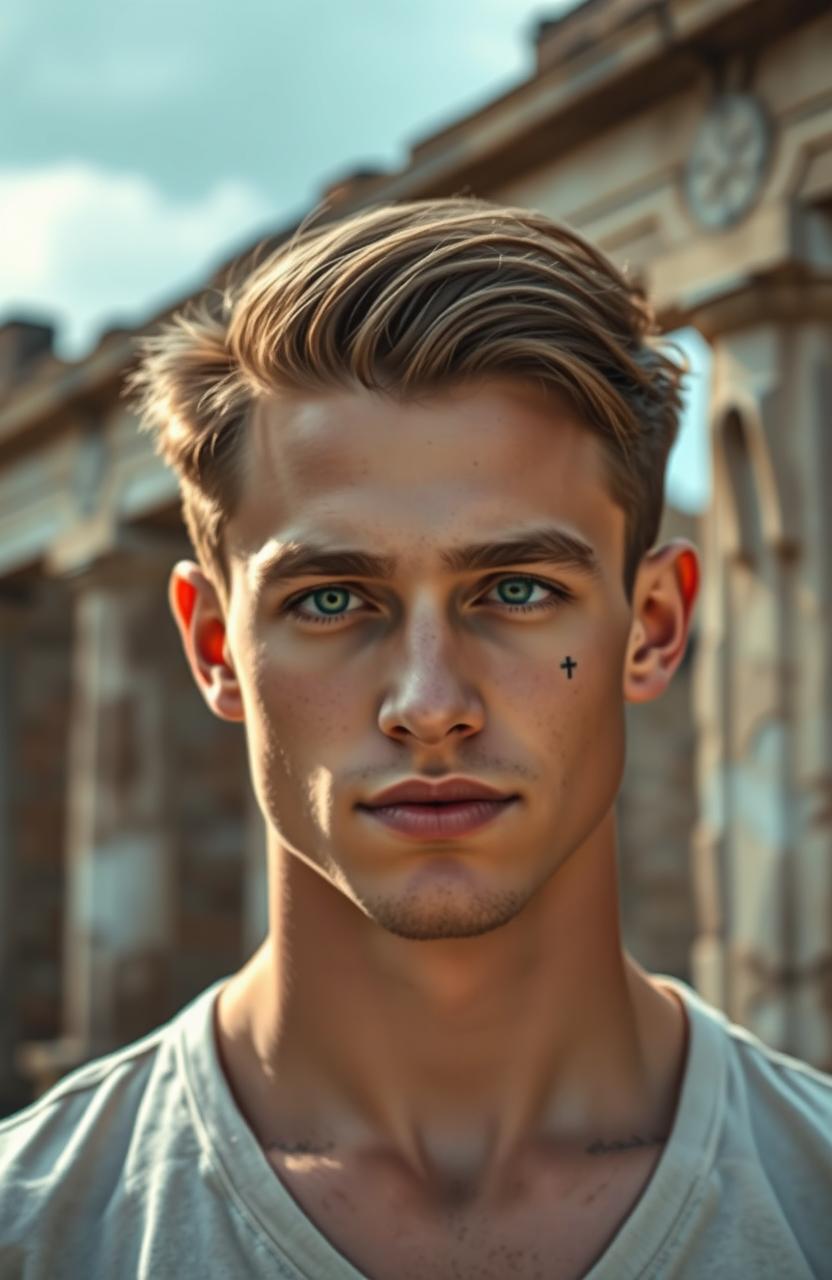 Mysterious Handsome Man at Ancient Ruin | Idyllic AI Images