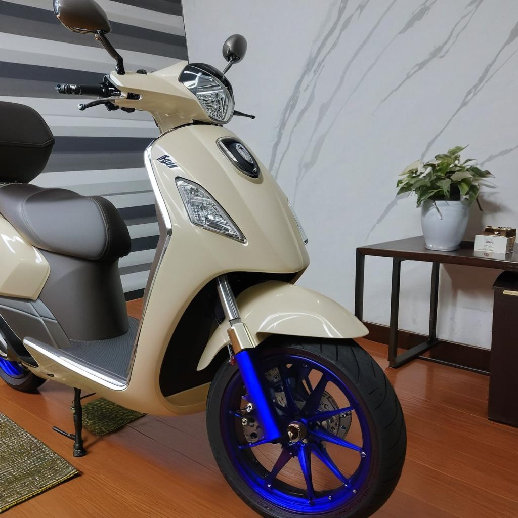 Sleek Beige Scooter with Modern Design