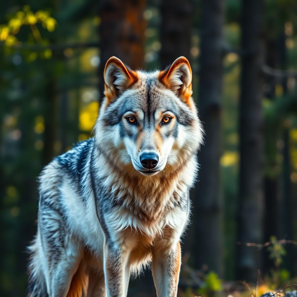 Majestic Wolf in Its Natural Habitat - Stunning Wildlife Photography
