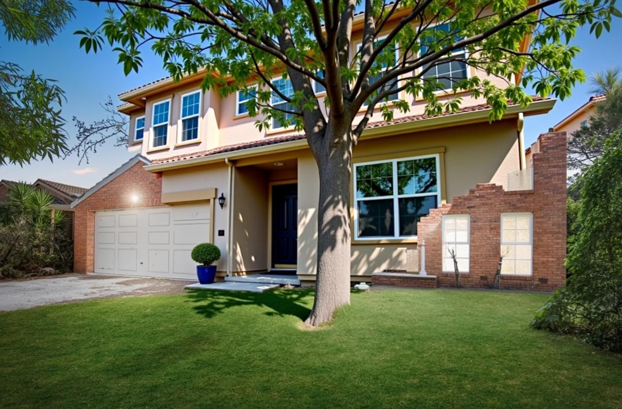 Charming Two-Story Brick House - Twilight Serenity