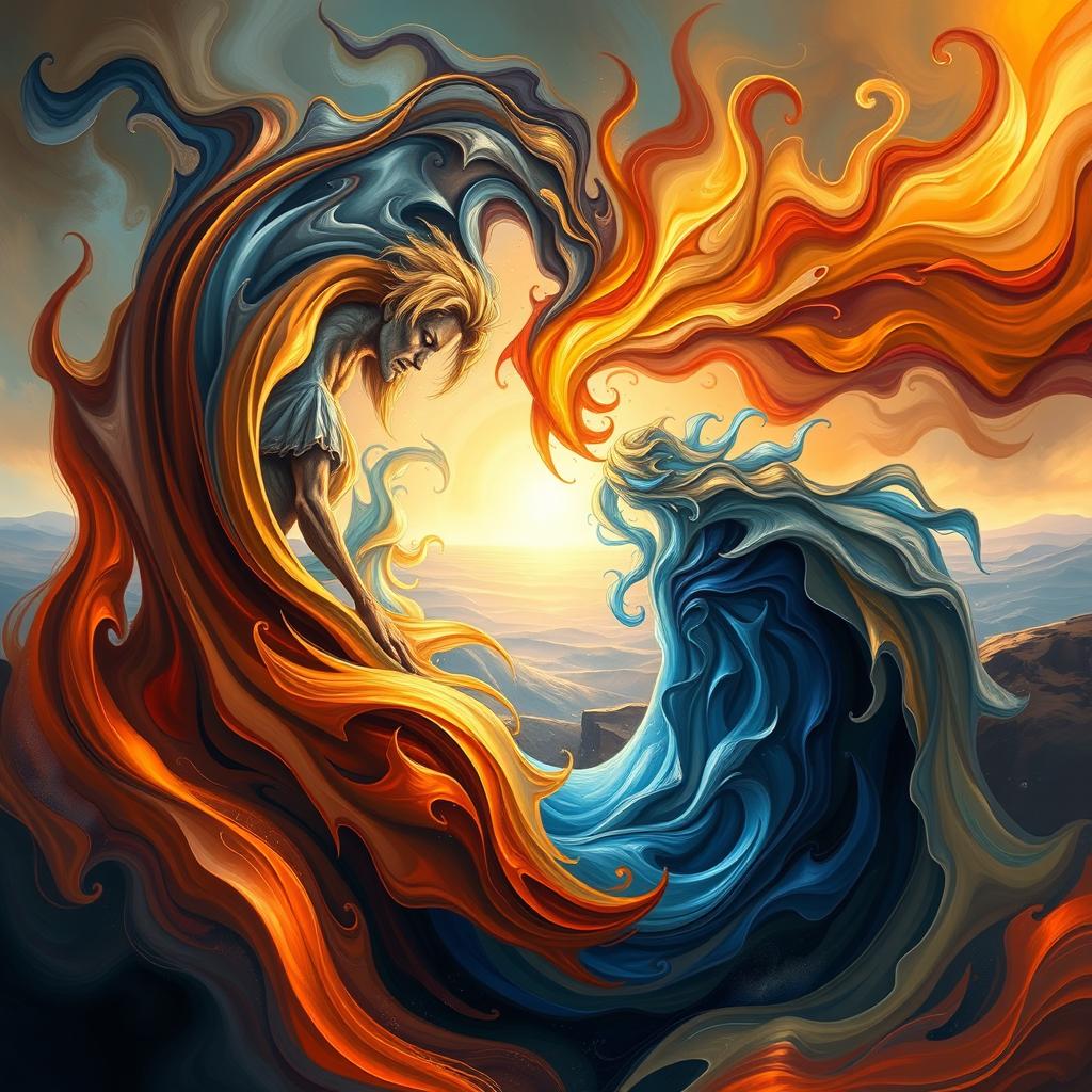 Exploring Duality and Sacrifice: An Emotional Abstract Journey