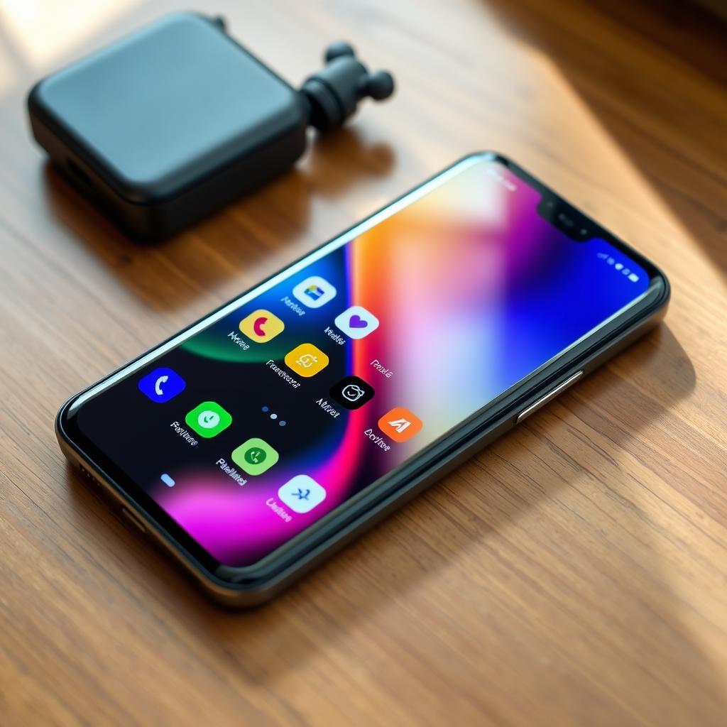 Sleek Modern Mobile Phone with OLED Display - A Tech Aesthetic