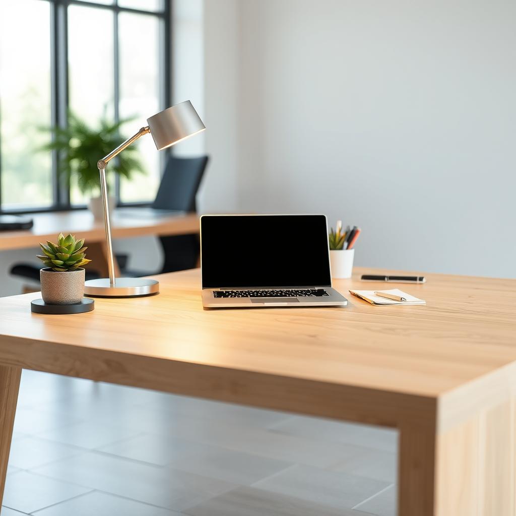 Modern Minimalist MDF Desk Setup for a Productive Workspace