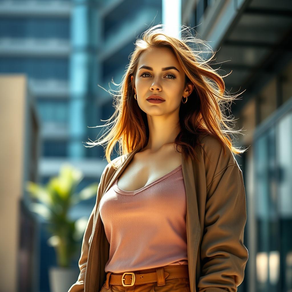 Confident Elegance: A Female Figure in Urban Splendor