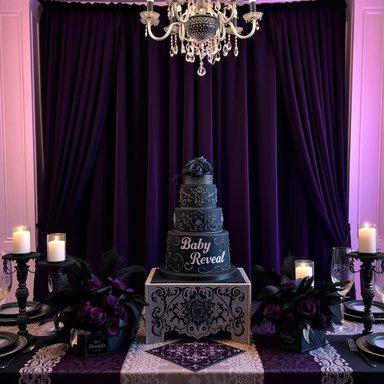 Gothic-Themed Baby Reveal Party Ideas | Dark & Elegant Decor