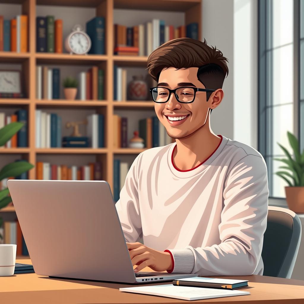 Bright & Productive Home Office: AI-Generated Realistic Image
