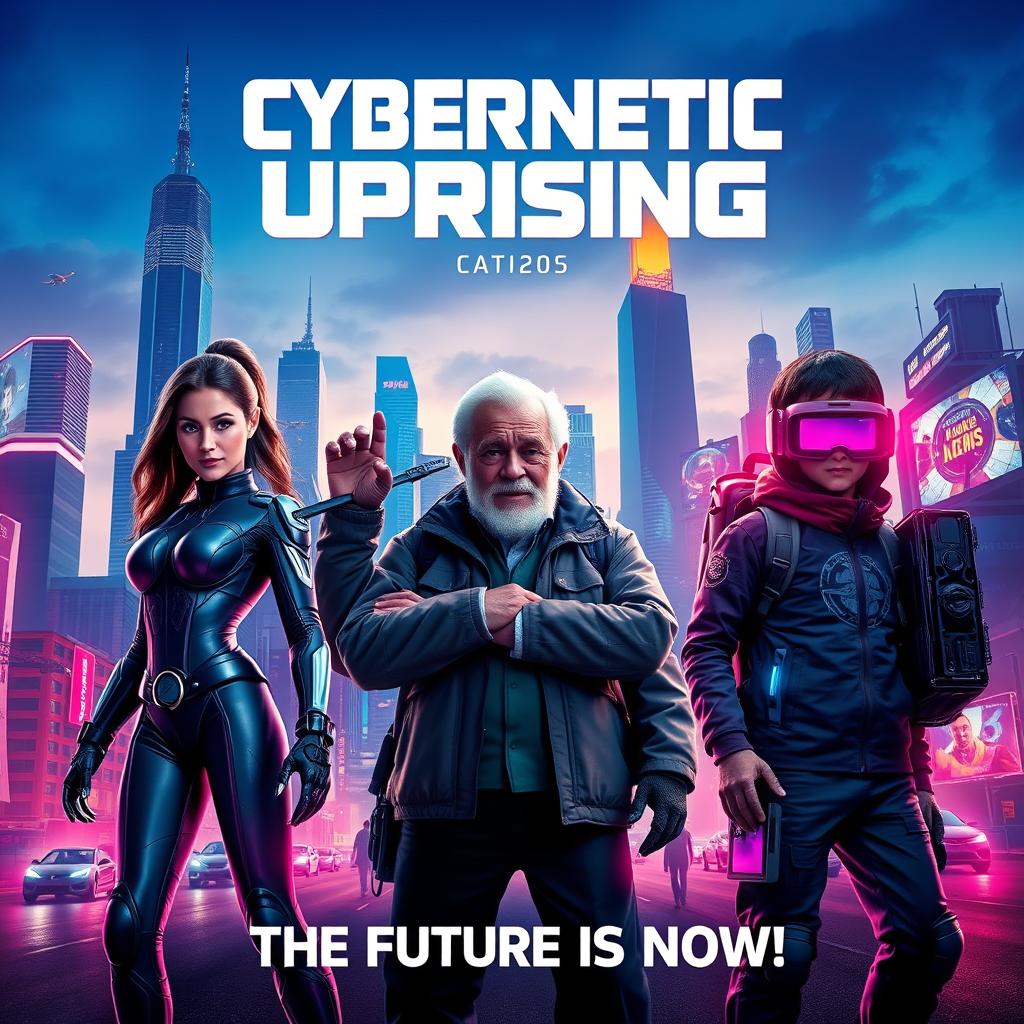 Cybernetic Uprising: Futuristic Movie Poster Design