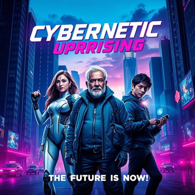 Cybernetic Uprising: Futuristic Movie Poster Design