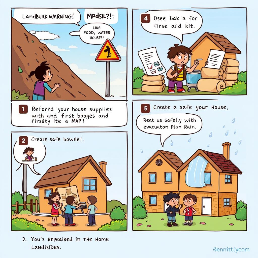 Landslide Preparedness: A Humorous Comic Strip Guide