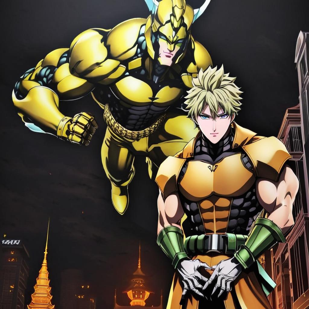 Epic Confrontation: Powerful Humanoids in a Dynamic Urban Setting