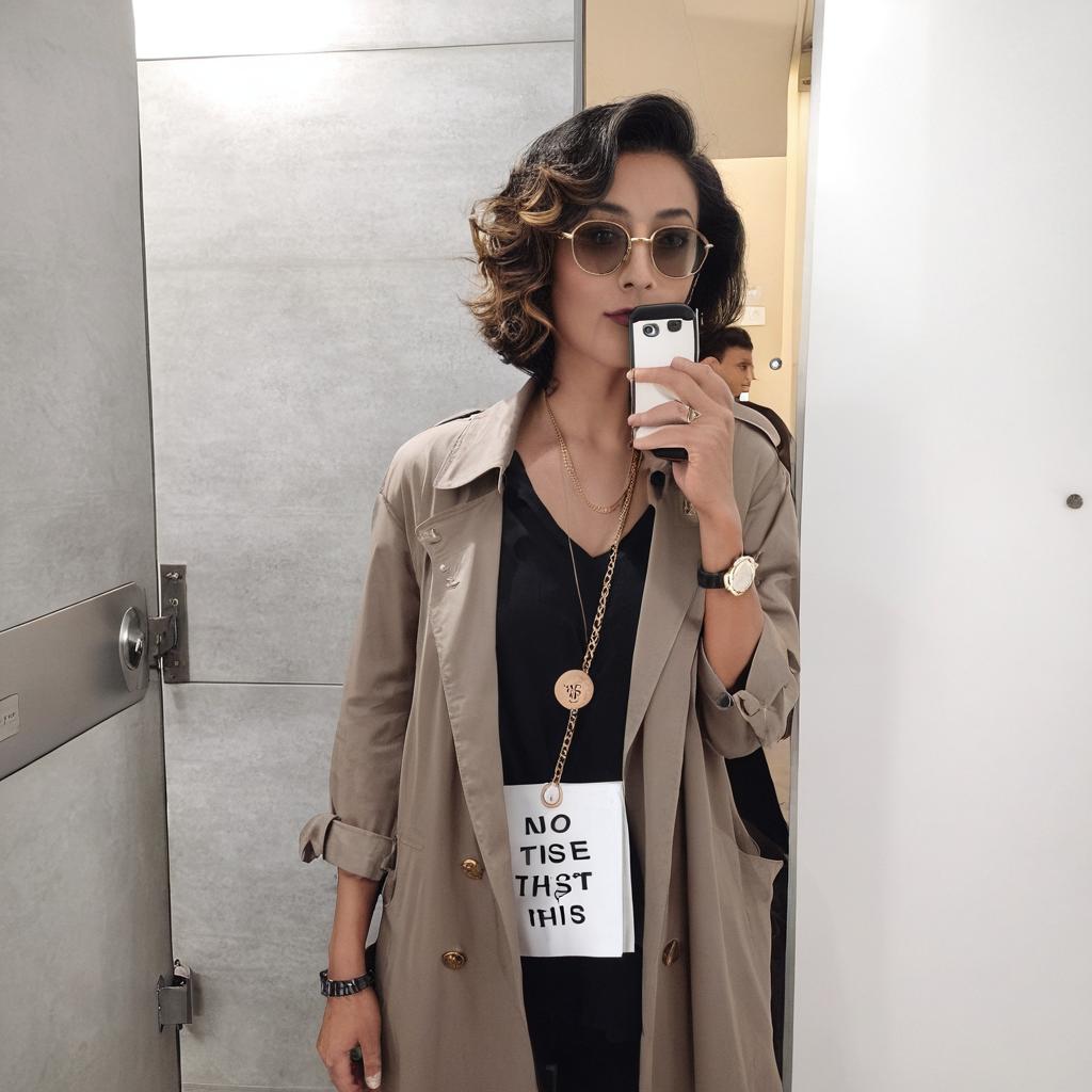 Chic Bathroom Mirror Outfit Inspiration | Stylish Trench Coat Look