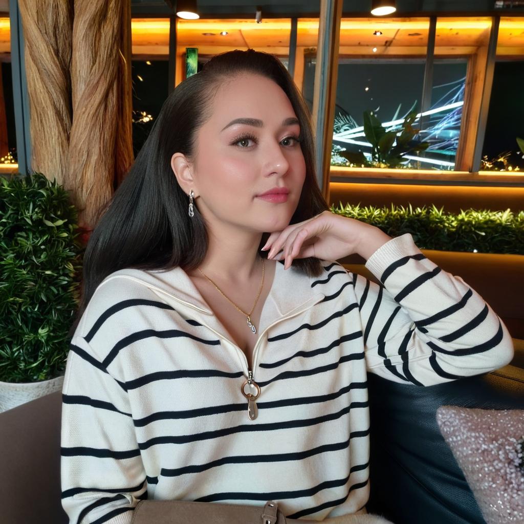 Chic Café Vibes: A Portrait of Confidence and Style