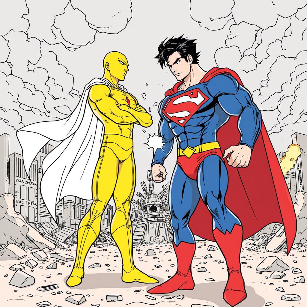 Epic Showdown: Saitama vs Superman in a Post-Apocalyptic Battle