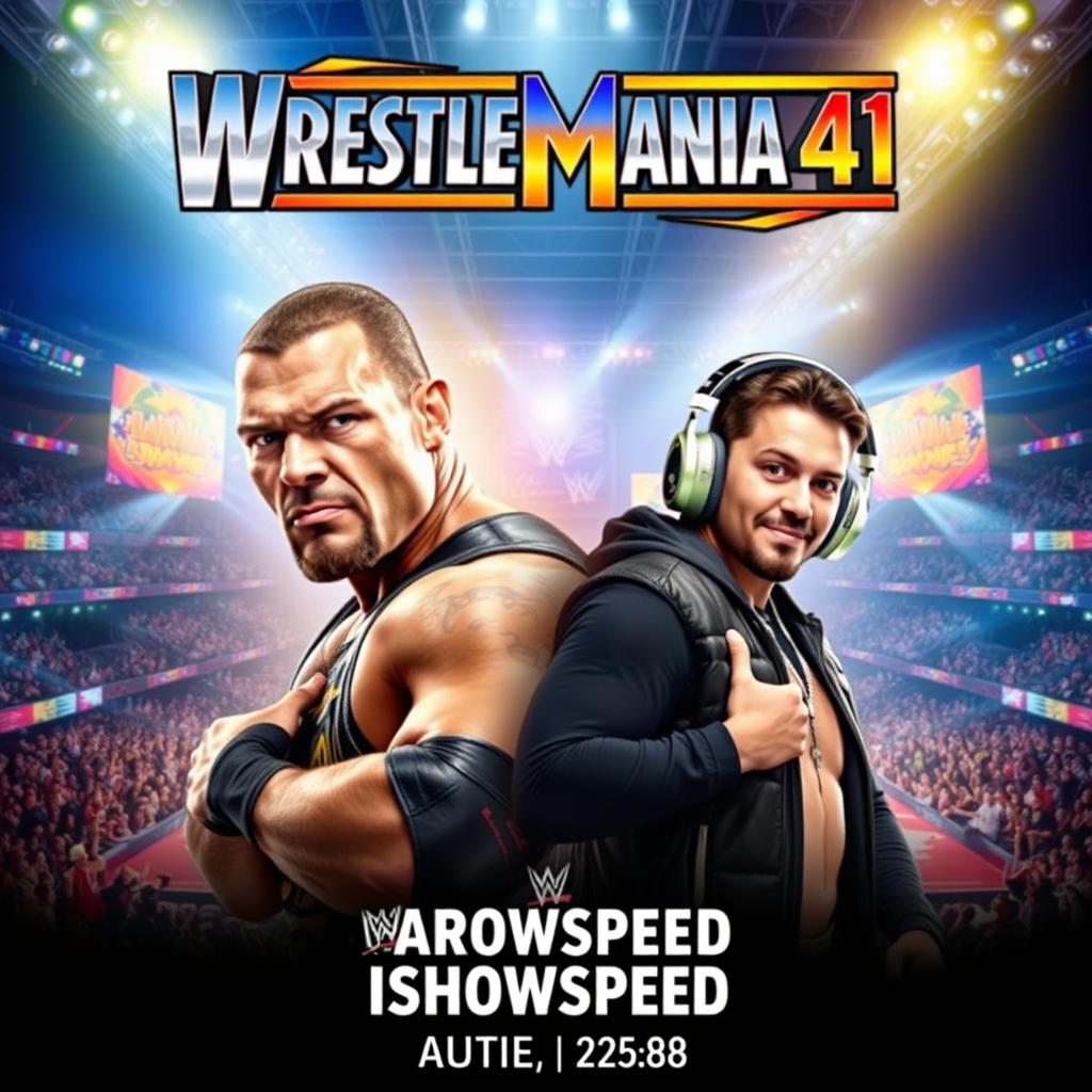 WrestleMania 41 Poster: Randy Orton vs IShowSpeed - An Epic Showdown