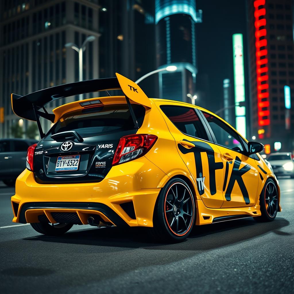 Customized Toyota Yaris Hatchback - Edgy Urban Night Vibes