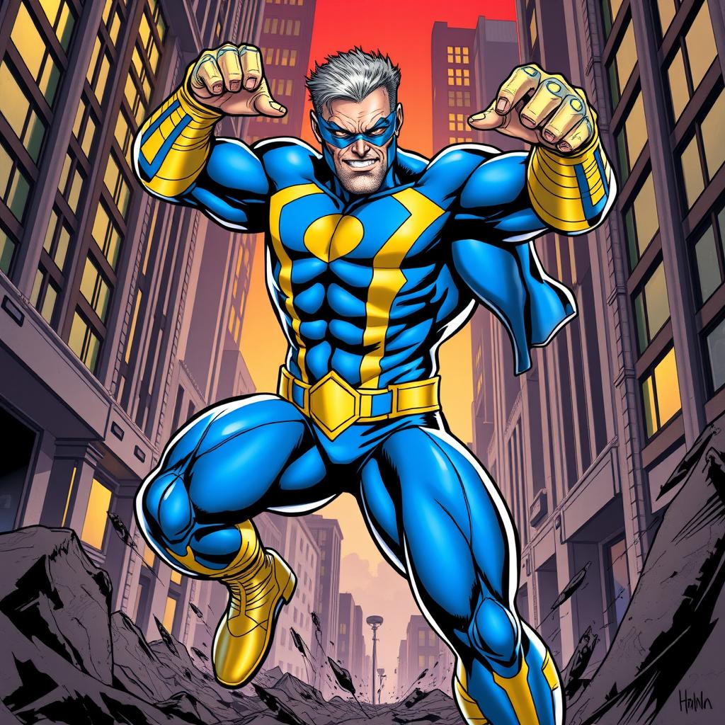 Dynamic Comic Book Illustration of Hank McCoy as Beast