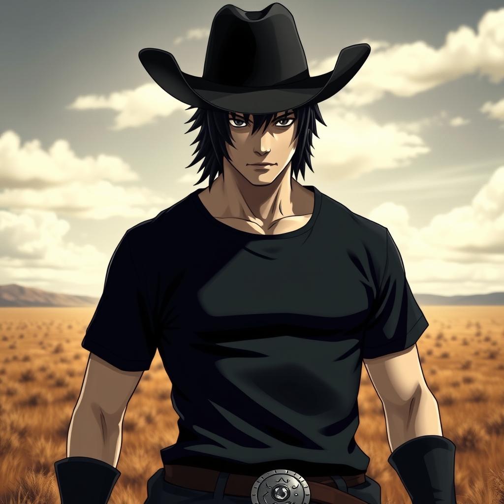 Sasuke Uchiha as a Strong Cowboy - A Unique AI-Generated Portrait