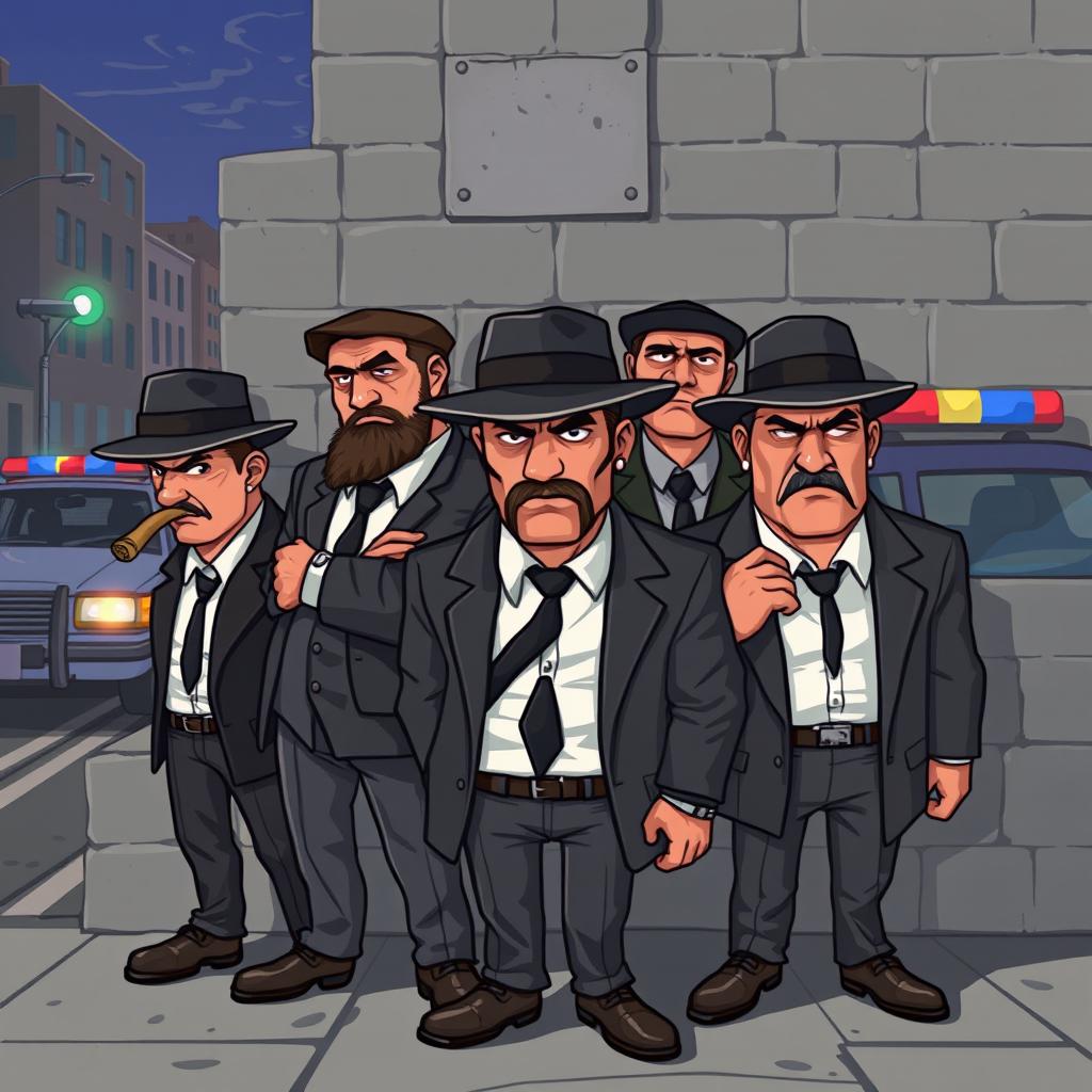 Defiant Mafia: Pixel Art of Arrested Gang Members