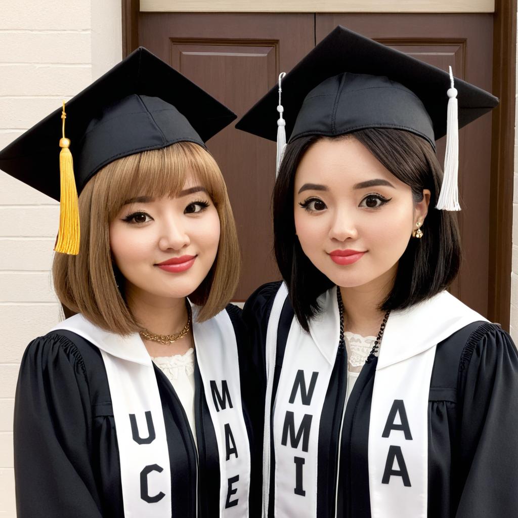 Charming Chibi Graduates Doodle - Celebrate Your Achievement!