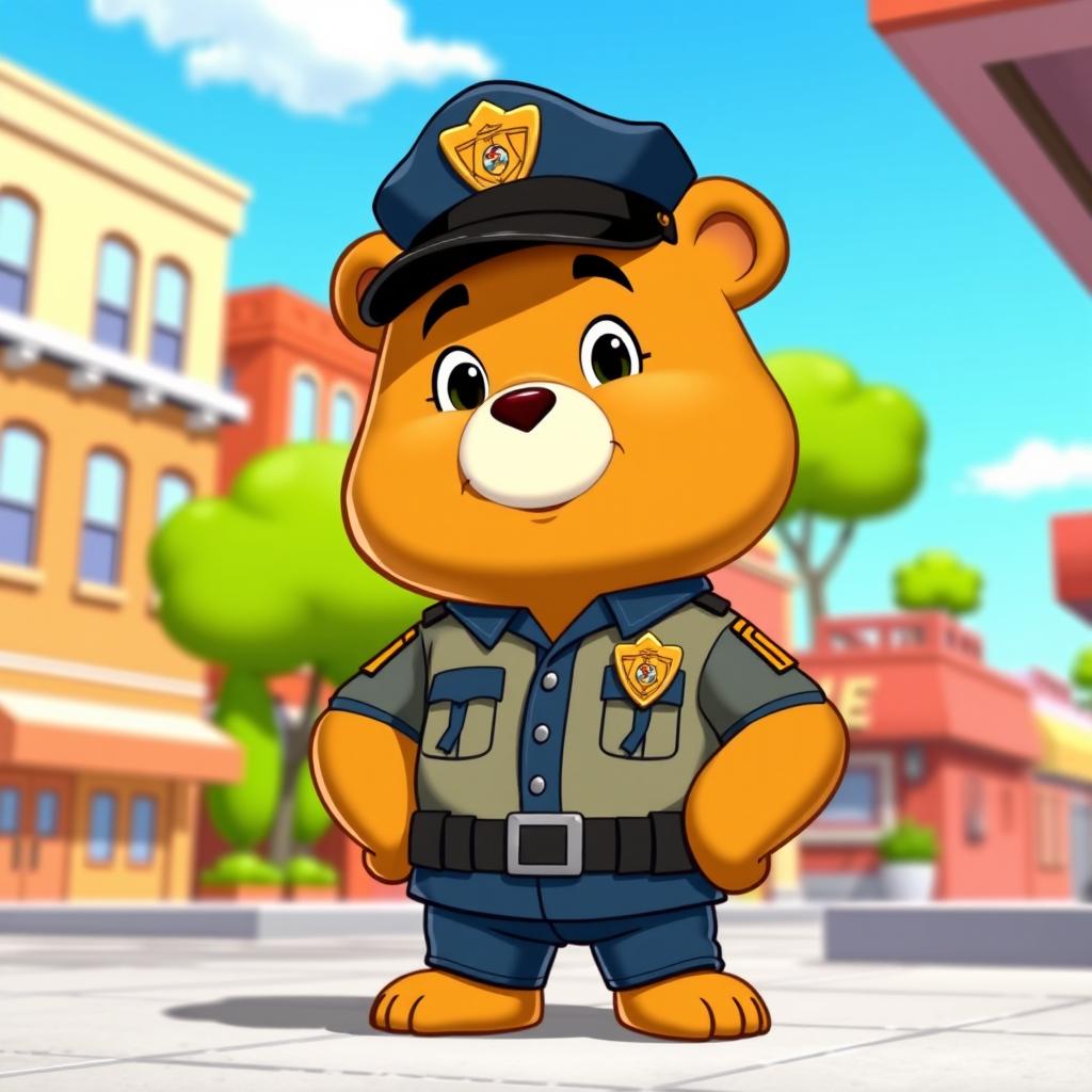 Toudi the Brave Bear: A Police Adventure in Colorful Cartoon Style