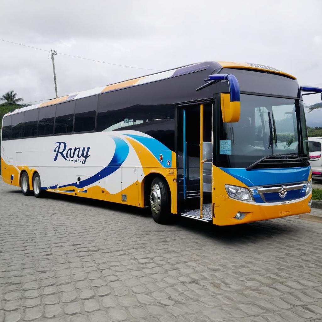 Explore Ecuador: Vibrant Aray Bus in Stunning Landscape