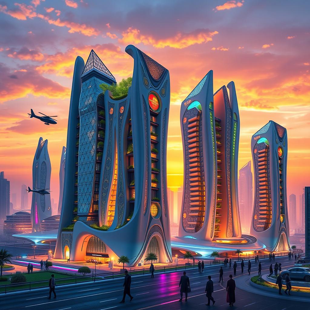 Futuristic Cityscape: Sana'a Future Towers with Sustainable Design