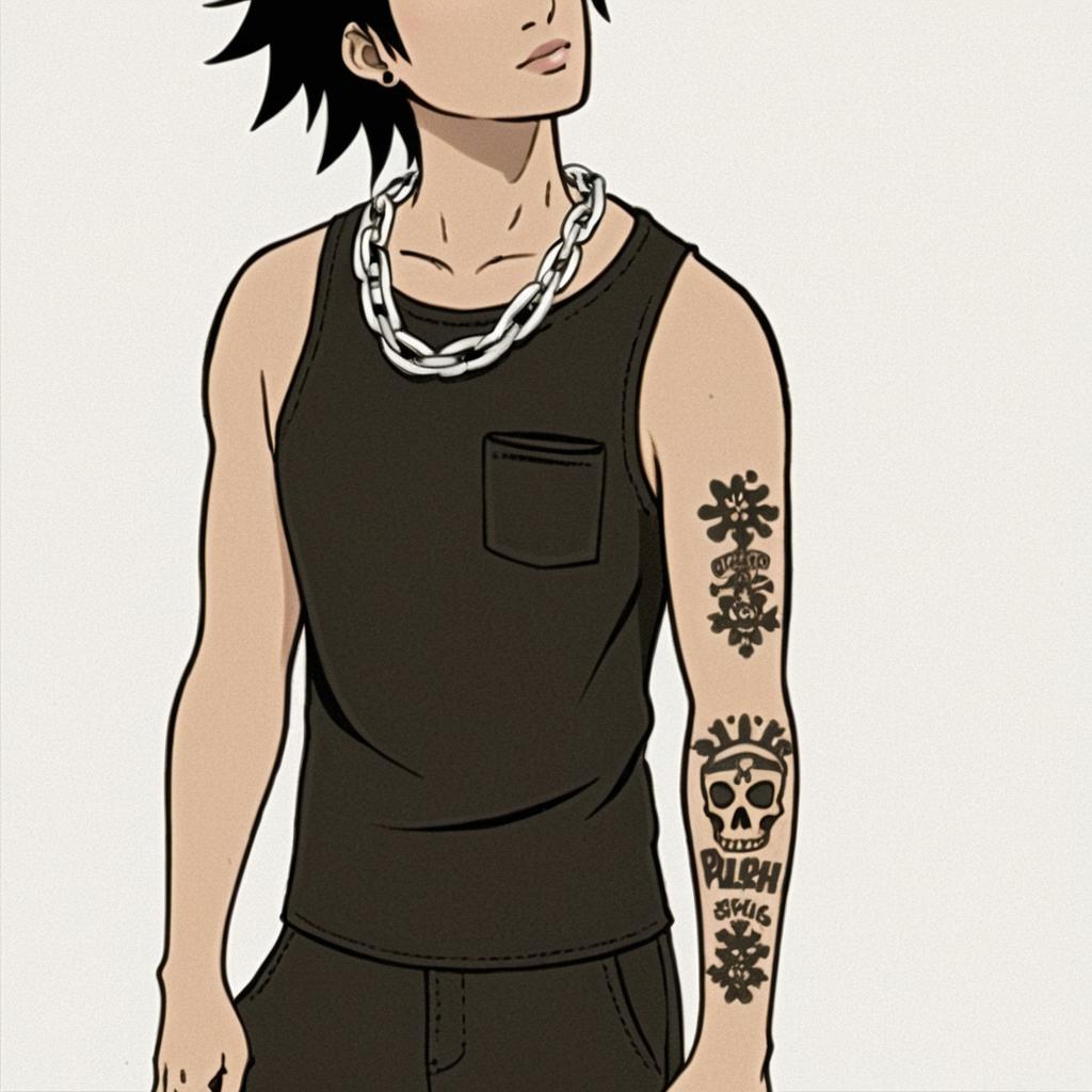 Edgy Character Illustration: Street Style Icon
