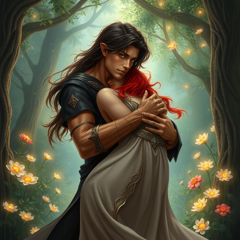 Enchanting Romance: Azriel & Lucien in a Magical Forest | ACOTAR Fan Art