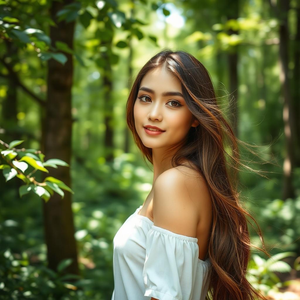 Embrace Nature: A Captivating Portrait of Youth and Freedom in the Forest