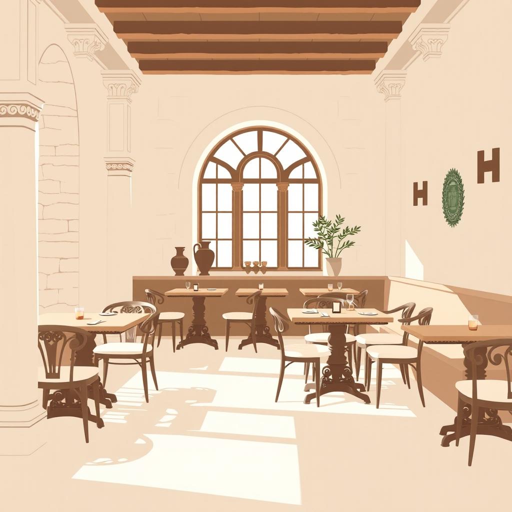 Discover a Serene Antique Cafe Inspired by Ancient Greece