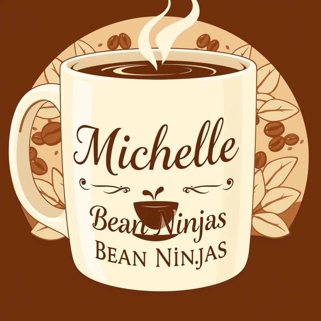 Elegant 'Michelle' Coffee Mug Design by Bean Ninjas