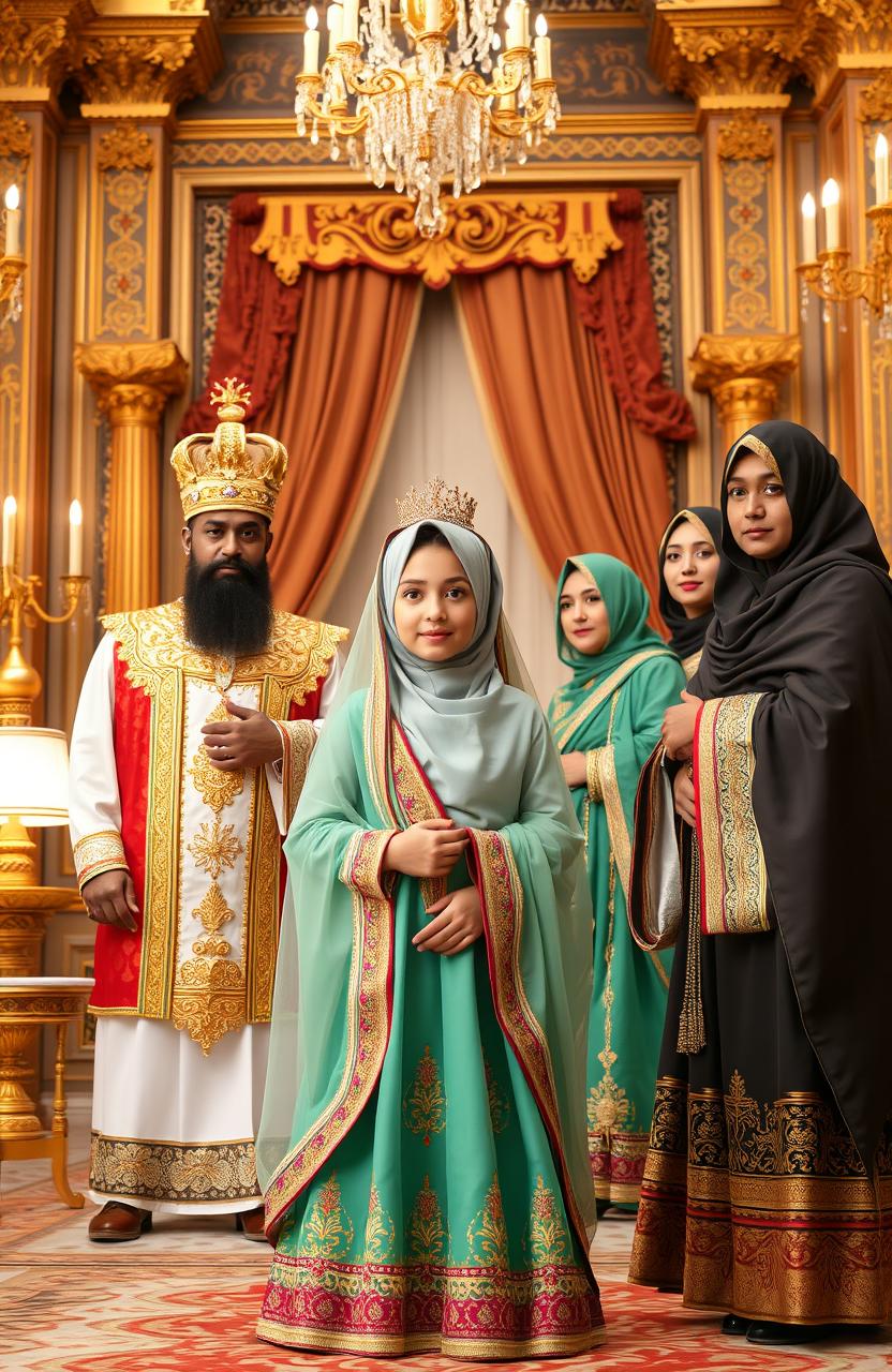 Majestic Muslim Princess in an Opulent Palace - Idyllic