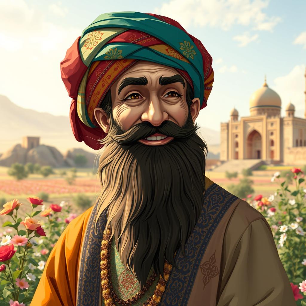 Vibrant Portrait of Bahlool: The Wise Fool of Persian Literature