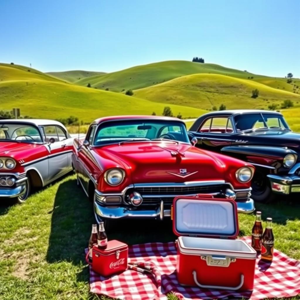 Classic 1950s Cars in Idyllic Countryside - Vintage Vibes