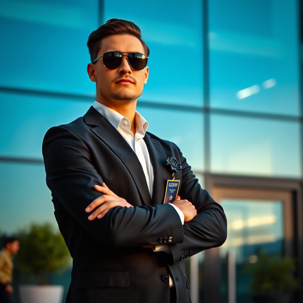 Professional Security Officer at Modern Corporate Building | Idyllic Ideas