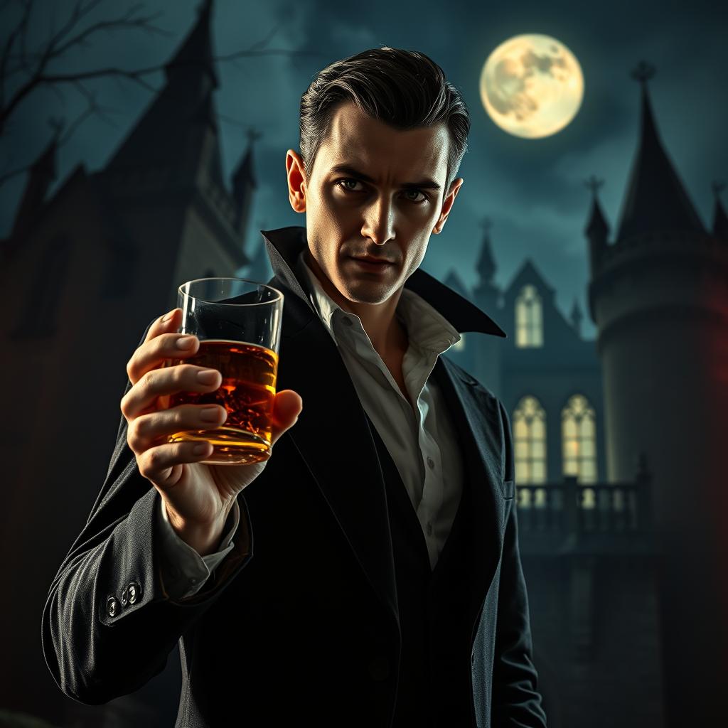 Mysterious Elegance: A Striking Vampire at Night