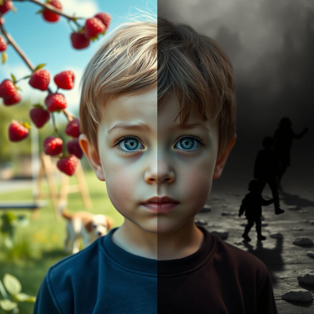 Contrasting Childhood: A Visual Journey of Innocence and Maturity