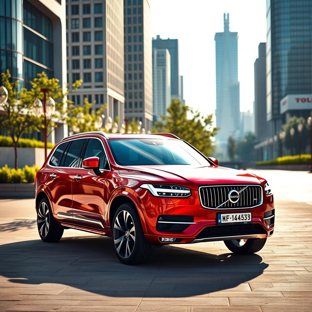 Stunning Metallic Red Volvo XC90: Urban Elegance & Luxury Design