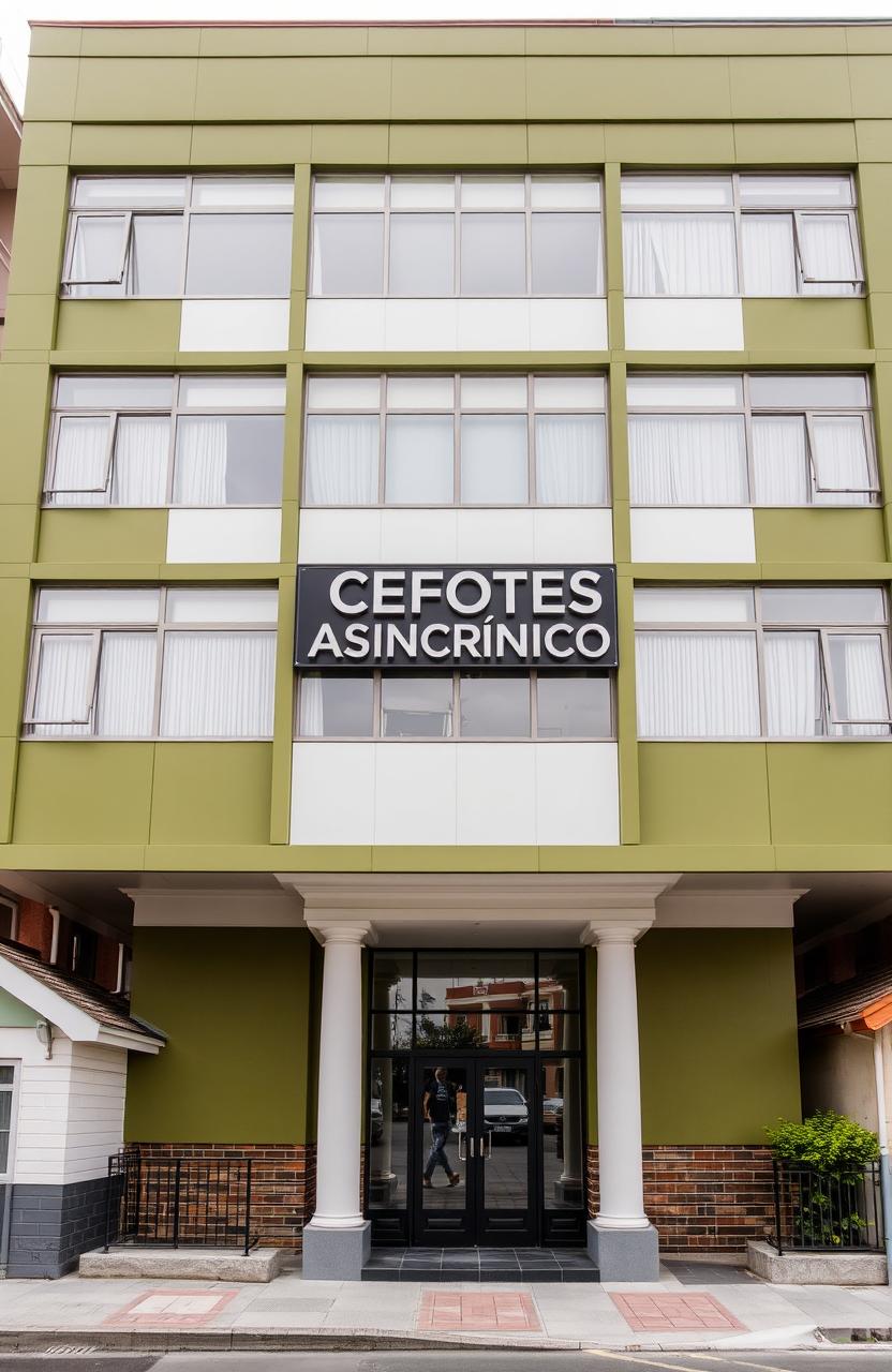 Modern Olive Green Building with Glass Architecture | CEFOTES ASINCRÓNICO