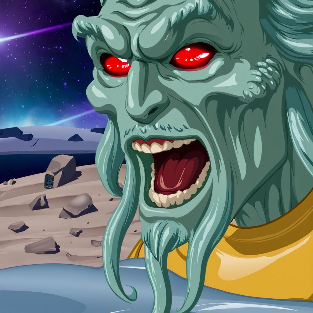 Mythical Surrealism: The Cosmic Beast in Vibrant Style