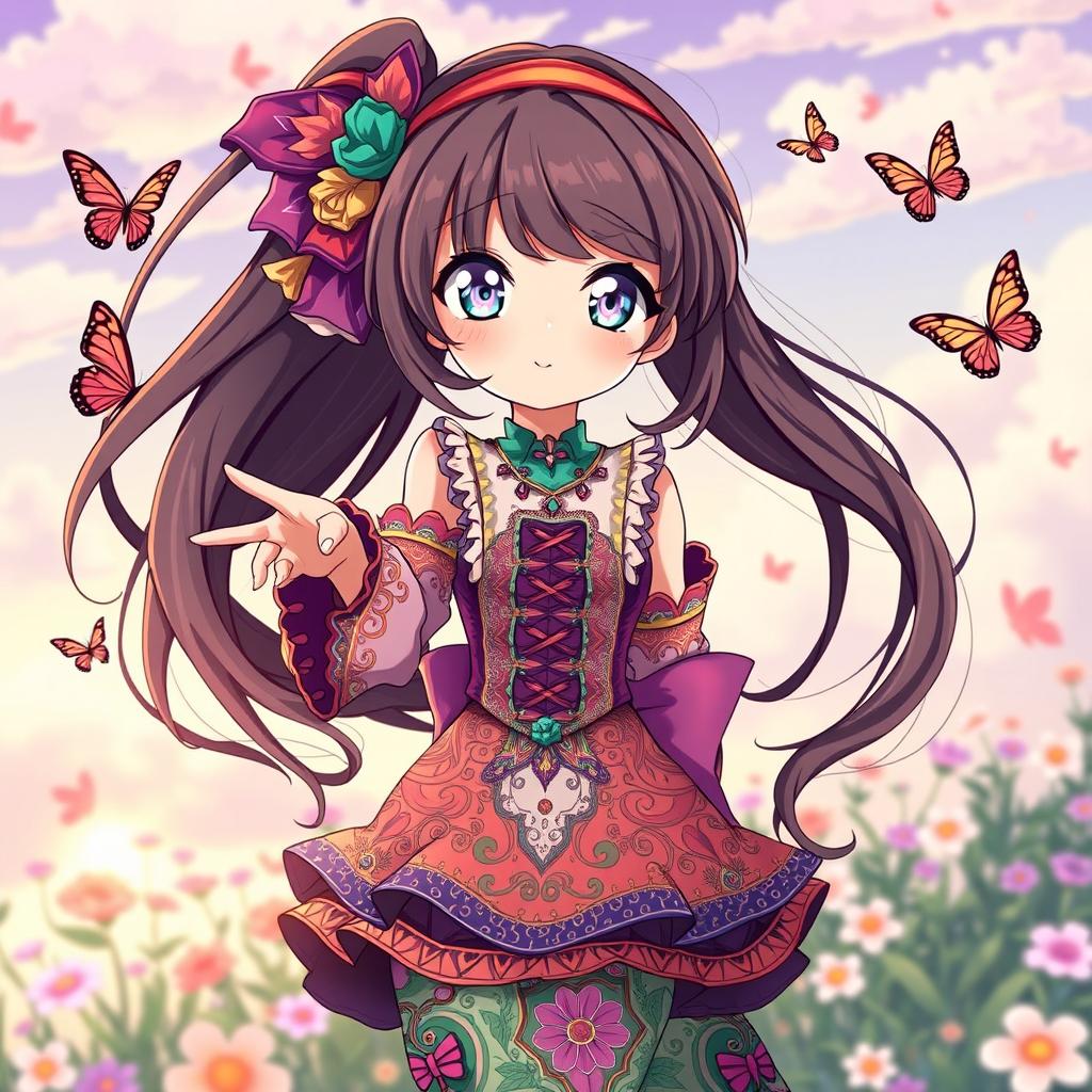 Whimsical Anime Girl in a Dreamy Garden | Idyllic AI Art