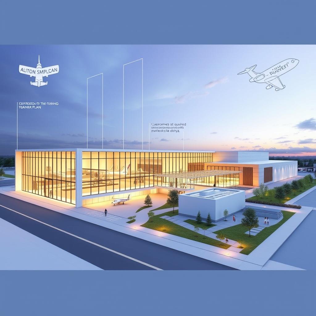 Innovative Aviation Training Center Architectural Plan | Modern Design